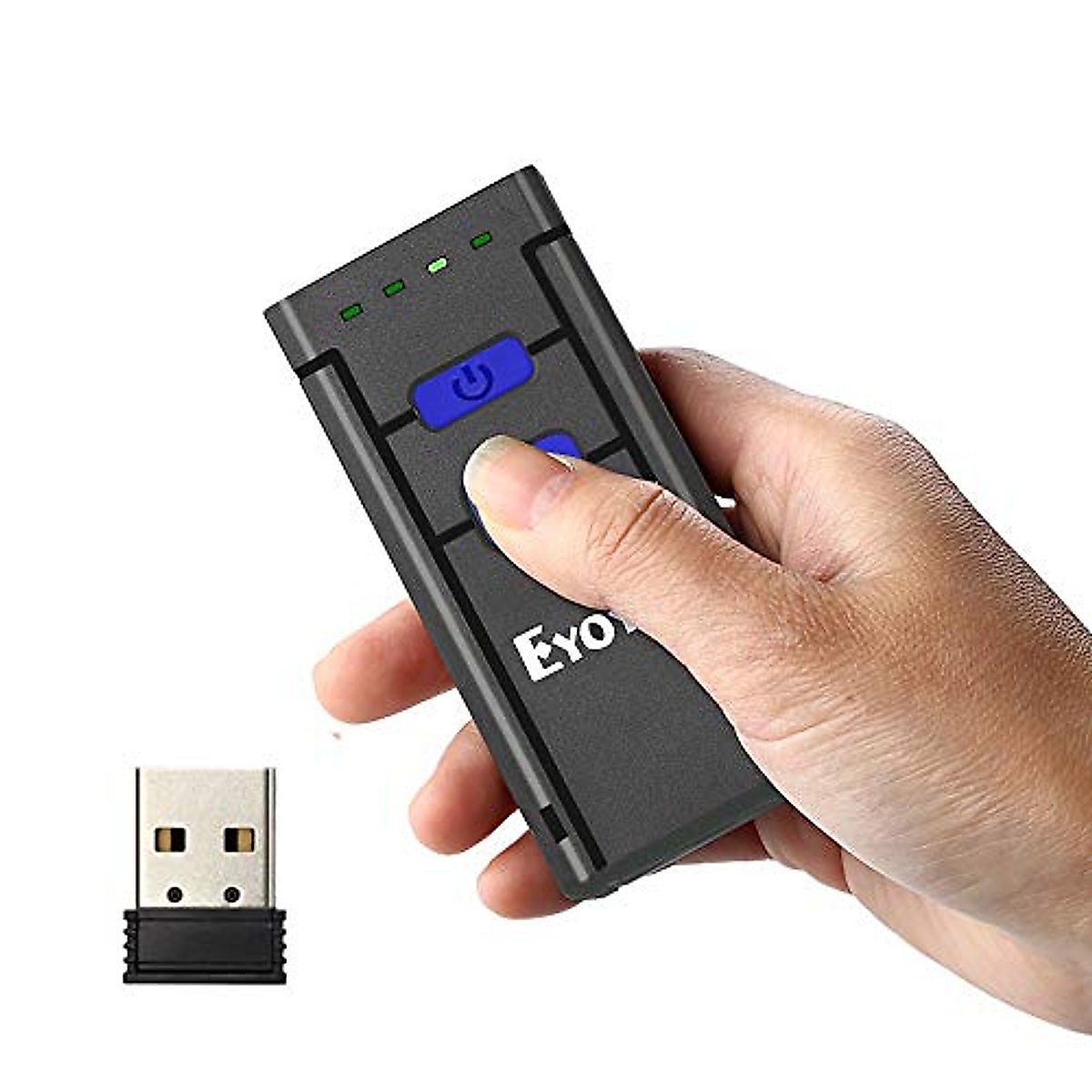 Eyoyo Mini 1D Wireless Barcode Scanner Bluetooth,3-in-1 Bluetooth&2.4G Wireless&Wired Connection, Portable Inventory Bar Code Reader Compatible with iPhone, Android, Windows, Mac Tablets or Computers