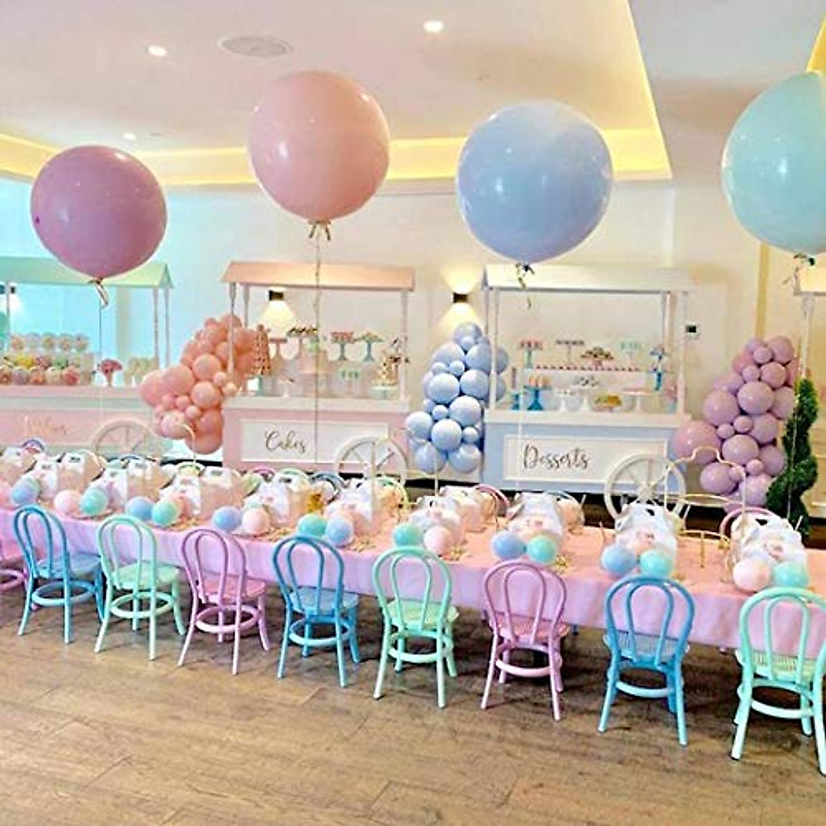 Beaumode 36 Inch Pastel Jumbo Balloons 5pcs Huge Ballloons for Photo Shoot Wedding Decor Baby Shower Bridal Shower Birthday Party Centrepiece Decor (36 Inch 5pcs)