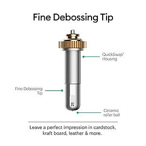 Cricut Fine Debossing Tip + QuickSwap Housing, Tip with Rolling Debossing Ball, Deboss Designs on Thick Foil, Cardstock & More, For Personalized Crafts, Compatible with Cricut Maker Cutting Machine