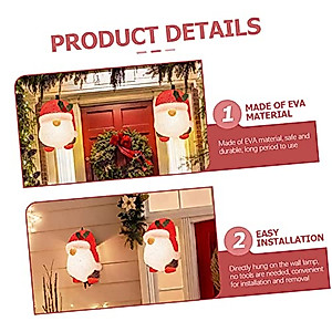 GANAZONO Christmas Lamp Shade Outdoor Light Covers Santa Lampsahde Christmas Porch Light Covers Porch Shades Christmas Ornaments Light Covers for Light Fixtures Holiday Lights Wall Eva