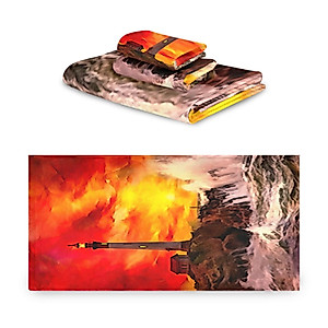 Flradish Lighthouse Towels 3 Pack Bath Towels for Bathroom Set Soft Cotton Highly Absorbent Lightweight & Quickdry Towel Set 1 Bath Towel,1 Hand Towel,1 Washclothe