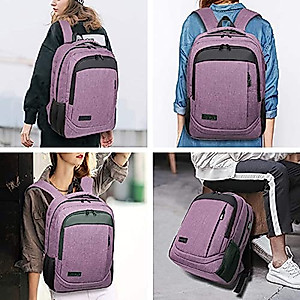 Monsdle Travel Laptop Backpack Anti Theft Backpacks with USB Charging Port, Travel Backpacks Business Work Bag 15.6 Inch College Computer Bag for Men Women, Purple