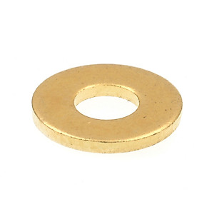 Prime-Line 9079569 Flat Washers, SAE, #6 X 5/16 In. OD, Solid Brass (50 Pack)