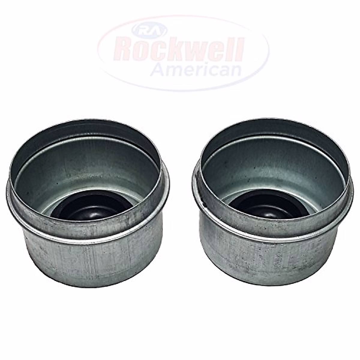 Rockwell American Posi-Lube Grease Cap Set - Fits Most 2,000 to 3,500 lb Axles - 1.98" OD - Galvanized