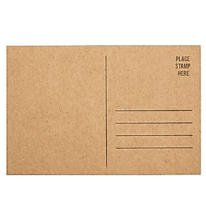 Sustainable Greetings 100 Pack Bulk Kraft Paper Blank Postcards for Mailing, Wedding, DIY Arts and Crafts, 350gsm (4 x 6 In)