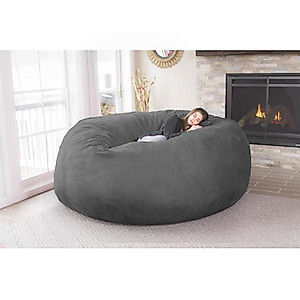 HOWSEESNOW 6FT Giant Bean Bag Chair Cover - Soft Fluffy Dutch Velvet Bean Bag Bed (No Filling, Cover Only), Comfy 6FT Bean Bag Cover, Oversized Lazy Sofa Cover
