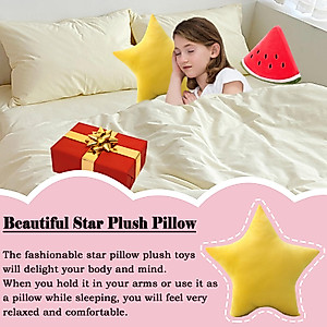 zhidiloveyou 17.7" Star Pillow Yellow Stuffed Star Shaped Plush Hug Pillow Decor Toys for Kids