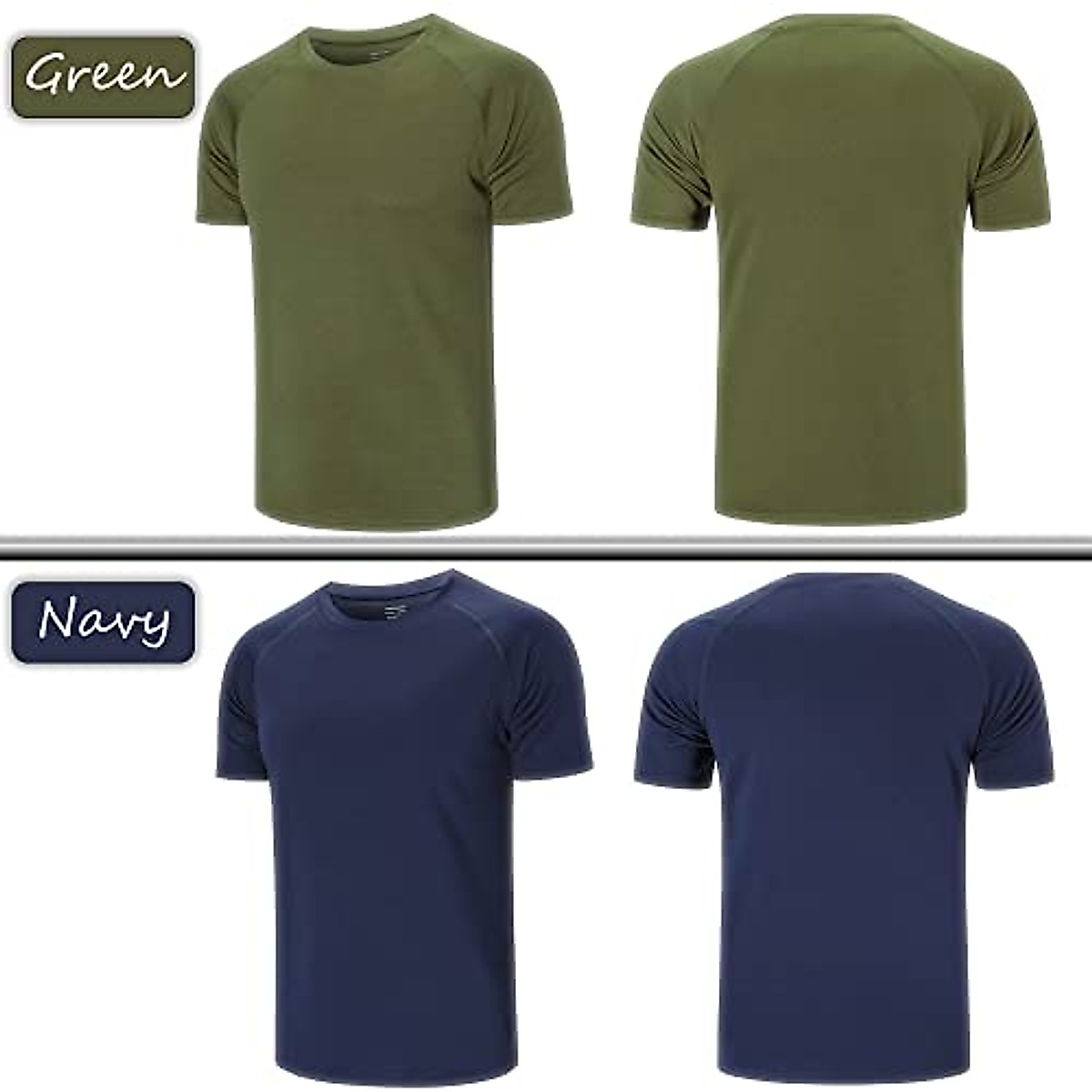 Cimic Workout Shirts for Men, 5 Pack Mens Crew Neck Casual Gym Shirts Short Sleeve Plain Athletic Moisture Wicking Dry Fit Active T-Shirts
