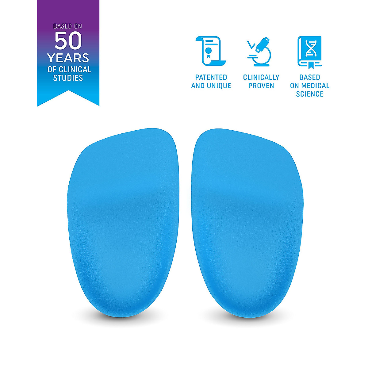 Heel That Pain Plantar Fasciitis Insoles | Heel Seats Foot Orthotic Inserts, Heel Cups for Heel Pain and Heel Spurs | Patented, Clinically Proven, 100% Guaranteed | Blue, Large (Women's 10.5-13, Men's 8.5-12) Large (Women's 10.5-13, Men's 8.5-12)