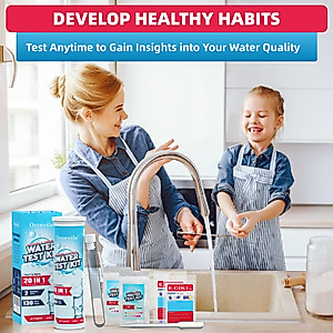 20 in 1 Water Testing Kit Home, Easy & Simple Drinking Water Test Kit & Well Water Test Kit, 130 Strips Water Test Strips for Hardness, pH, Lead, Iron, Fluoride, Chlorine, Bacteria, Etc - by Oycevila