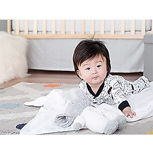 Baby Starters Little Me Plush Elephant Rattle with Welcome to The World Embroidery (White, 9 inch)