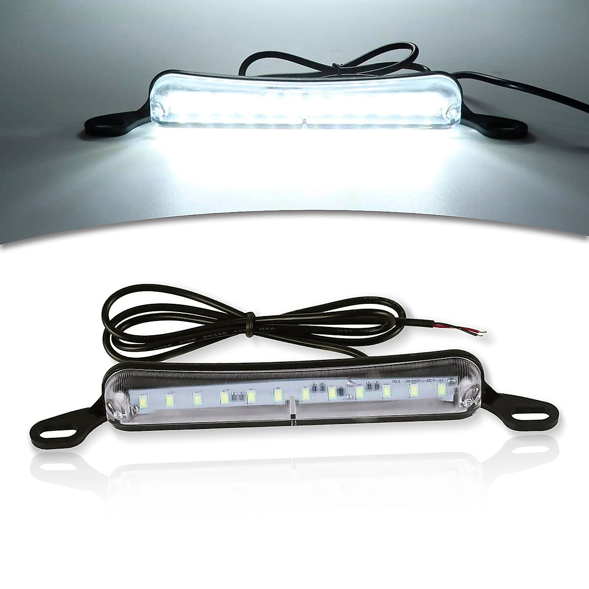 QODOLSI Pack-1 LED License Plate Light, Universal Car License Plate Light, Bright Running Light Reversing Lights LED License Plate Light (White)