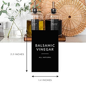 Black Oil Bottle Labels Stickers - 54 Pantry Labels for Vinegar & Oil Dispenser Bottles Condiment Labels - Oil Jar Labels Pantry Stickers - Kitchen Stickers Waterproof Oil Bottle Labels Stickers