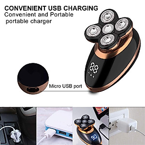 Surker Head Shavers for Bald Men 4d Electric Razor 5 in 1 Nose Beard Trimmer Hair Clipper Shaving Kit Rotary Shaver Cordless USB Rechargeable Facial Grooming Kit Waterproof