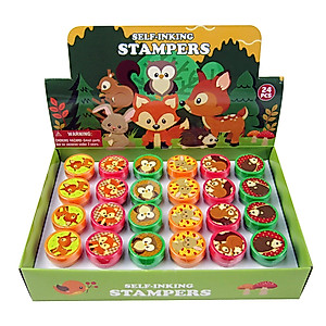 Tiny Mills 24 Pcs Woodland Animals Stampers for Kids