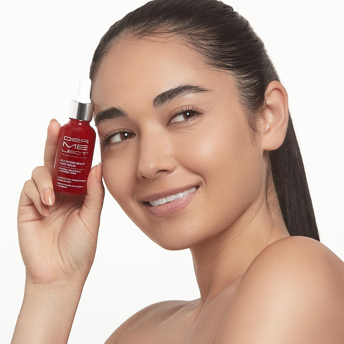 Dermelect Cosmeceuticals Self-Esteem Beauty Sleep Serum for Face - Glycolic Acid, Salicylic Acid, L-Ascorbic Acid, Resurfacing Serum for Acne Spots, Pores, Wrinkles, 1 oz