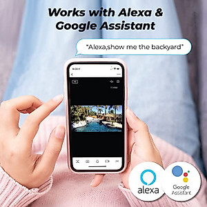 Smart Floodlight Security Camera - E9 Security Camera Outdoor - IP65 Waterproof - 2-Way Audio - Night Vision - PIR Motion Detection Video Recording Cloud/SD with Alexa and Google Assistant