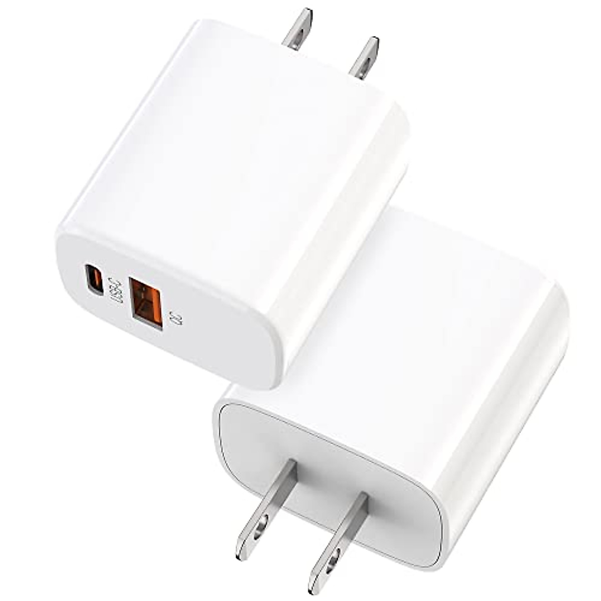 2 Pack 20W USB C Fast Charger Dual Port Wall Charger Block iPhone Charger QC+PD3.0 USB C+A for iPhone 14 Plus 14 Pro Max 13 12 Pro Max Mini 11 XS XR X, iPad Pro Air 10 9 8 7