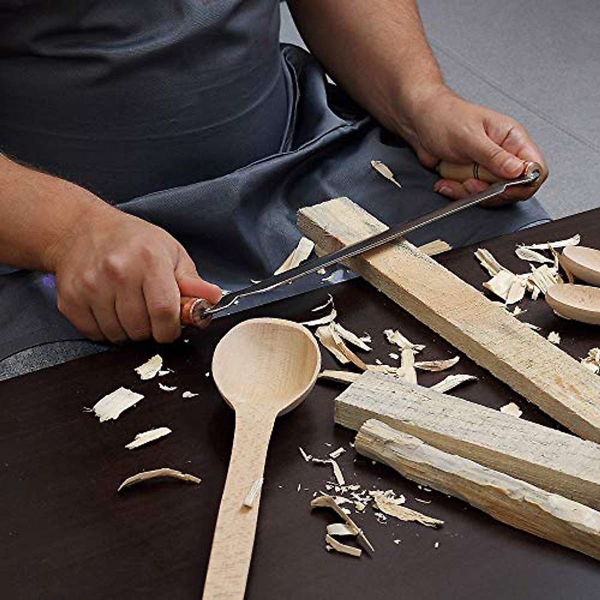 Draw-Knife. Straight Draw Shave with High Carbon Steel Blade. Hight Quality Wooden Handles - STAMESKY (9' INCH WORKABLE Blade)