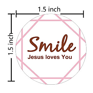 YOUOK Smile Jesus Love You Stickers Labels,1.5 INCH Mail Envelope Seals Stickers for Items Gift,Greeting Cards,Small Business,Handmade Craft Packaging.(500PCSROLL) (YOUOK0225988202147)