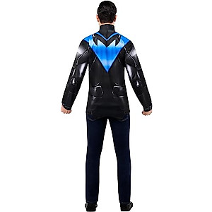 Rubies Men's DC Gotham Knights Nightwing Costume Top, As Shown, Large