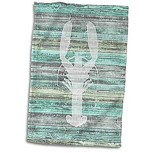 3dRose A Rustic Weathered Coastal and Nautical Lobster Design for Beach... - Towels (twl-333393-1)