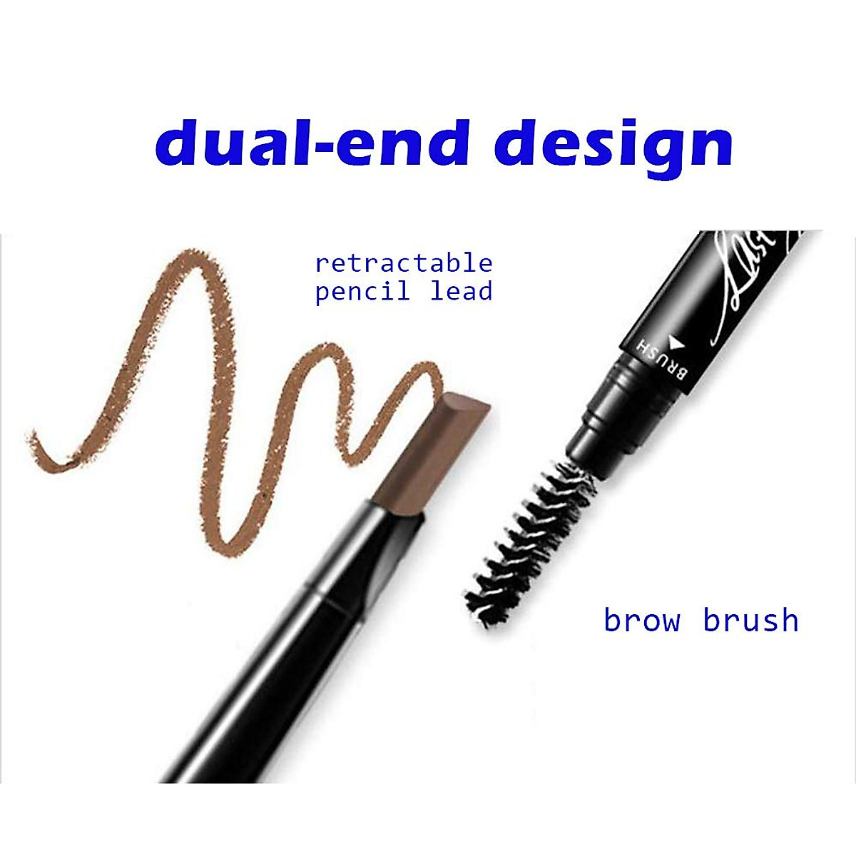 Eyebrow Pencil Set - 5 Colors Dual ended Definition Eye Brow Crayon Liner Pencils with Integrated Brush Eyes Makeup for Women
