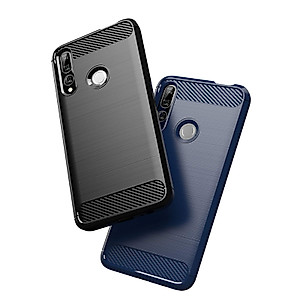 Asuwish Phone Case for Huawei Y9 Prime 2019/Honor 9X/P Smart Z with Tempered Glass Screen Protector Cover and Cell Accessories Silicone Protective Hawaii Enjoy 10 Plus Carbon Fiber Women Men Blue