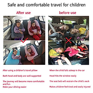 FHSGGP Travel Pillow Car Pillow Kid Car Sleeping The Sleeping Aid for Adults and Kids on Road Trips Kids Travel Pillow Gray