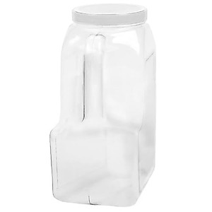 Mountain West Company Oblong Jar with Handle, 4 Pack, Plastic Storage Container, Great for Liquid, 1.25 Gallon Size