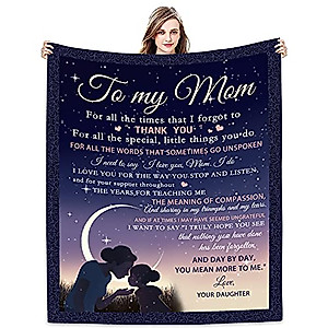 Joyloce to My Mom Blanket from Daughter - Meaningful Gifts for Mom 60"x50", Fleece Throw Blankets Birthday Gifts for Women - Mom Gifts Ideas from Kids for Her Birthday, Mothers Day or Christmas