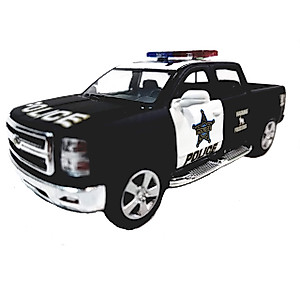KiNSMART 2014 Chevrolet Silverado LTZ Crew Cab 4x4 1:46 Scale 5 Inch Diecast Metal Model Pick-up Interceptor Truck Police K9 Unit