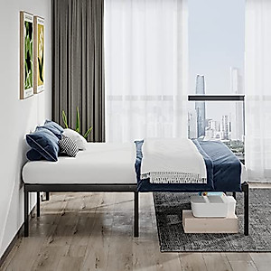 COMASACH 18 Inch Tall Metal California King Bed Frame with Maximum Storage, Heavy Duty Dural Steel Slat Reinforced Platform Bed Frames, Noise Free