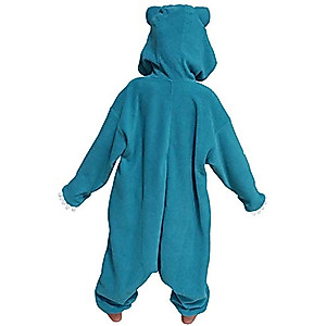 SAZAC Kigurumi - Pokemon - Snorlax - Onesie Jumpsuit Halloween Costume - Kids Size (5-9 Year Old) Blue
