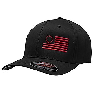 Betsy Ross Flexfit Side Flag Hat - XL/2XL Black