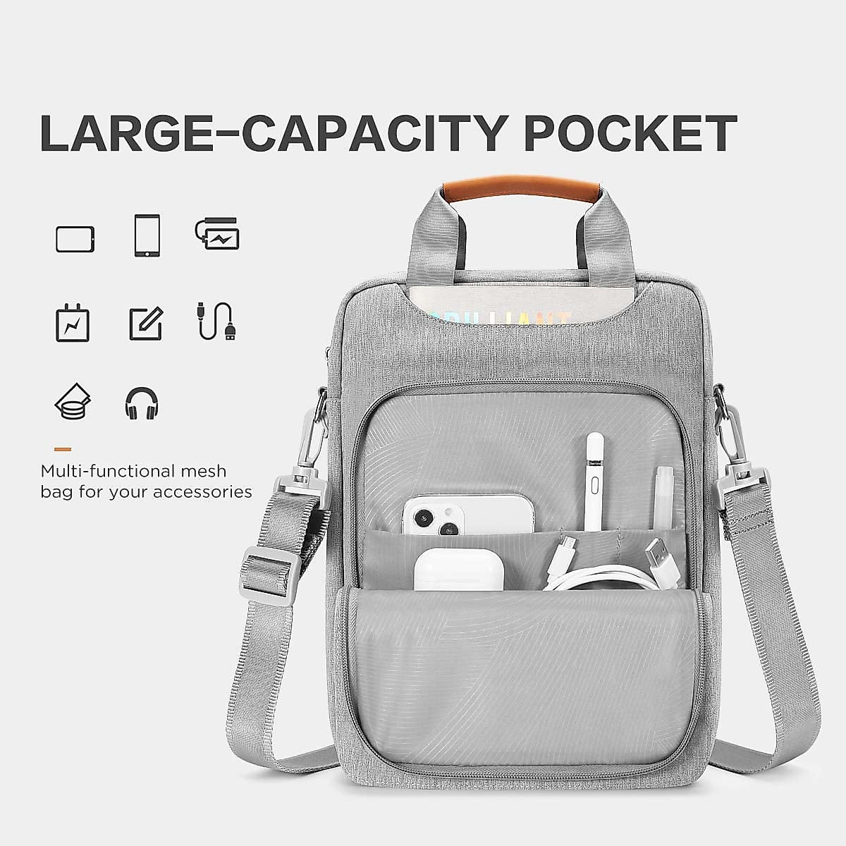 NIDOO Laptop Shoulder Bag for 13" MacBook Pro M2 M1 / 13.6" MacBook Air M2 / 12.9" iPad Pro M1 / 13" Surface Pro X 8 / Surface Laptop Go, Vertical Laptop Sleeve for 13" Galaxy Book Pro/Dell XPS 13