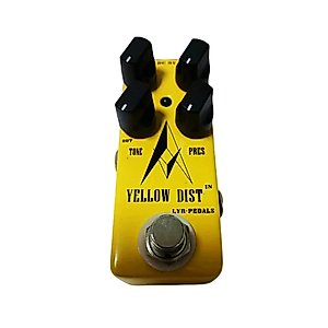 LYR PEDALS（LY-ROCK）,Guitar Mini Distortion Pedal, electric guitar classic effector pedal,yellow Mini Dist pedal