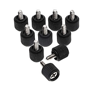 ONLYKXY #6-32 Computer Case Fastener Screws Black PC Computer Case Screw Hand Tighten Thumb Screws (10pcs)