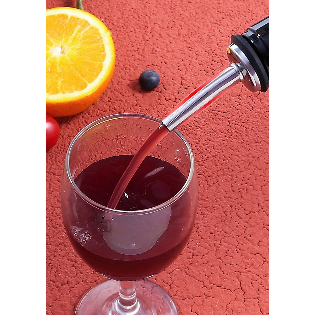 6 Pack Speed Pourers Spouts with Tapered, Liquor Pourers with Rubber Cap, Stainless Steel, Hygienic, Dishwasher Safe, Fits most Classic Bottle's Lip up to 3/4"