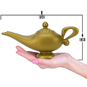 Skeleteen Arabian Genie Oil Lamp - Aladdin's Gold Magic Genie Lamp Costume Accessory - 1 Piece