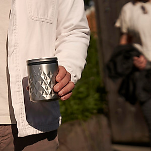 Viski Paragon Cocktail Tumbler Insulated Cocktail Cups, Insulated Rocks Tumbler Stainless Steel Whiskey Glasses with Ceramic Coating 12oz Set of 1