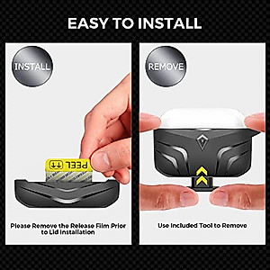 AhaStyle Rugged AirPods Pro 2 Case Cover (2023/2022) Shockproof Hard-Shell Protective Case Cover [Supports USB-C/Lightning Cable] Compatible with AirPods Pro 2nd Generation (Black)