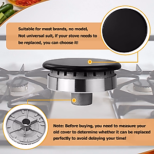 Upgraded Cooker Hat Set, Surface Gas Stove Burner Caps and Burner Head Replacement Kit, 1 Large, 2 Middle, and 1 Small Cooker Hat Set, Cooker Hat Set fits Selected Models - See Images for Details