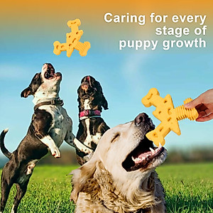 Generic Novel Multipurpose Running Cheese Chew Bone Toys with Treats Pocket for Aggressive Chewers - Durable Nylon Dog Toys with Cheese Flavor for Large Medium and Small Breeds