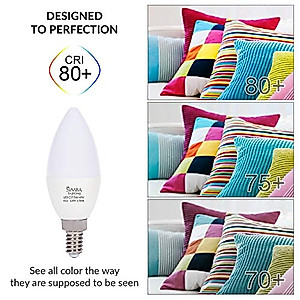 Simba Lighting LED Candelabra Light Bulbs B11 (C37) Candle Shape E12 Base (6 Pack) | Decorative 5W 40W Replacement 110V, 120V for Chandelier, Ceiling Fan, PC Cover, Non-Dimmable, Warm White 2700K