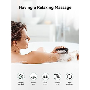 HEETA 2 Pack Silicone Body Scrubber, Gentle Exfoliating Body Scrubber, Shower Scrubber Silicone Loofah Brush, Easy to Clean, Gentle Massage with Body Brush for Kids Women Men All Kinds of Skin