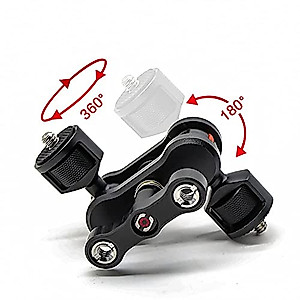 TOSICAM Articulating Magic Arm with Double Ballheads Monitor Mount,1/4" Screw for Field Monitor,Lights,Audio Recorders,Gimbal,Camera Cage,Video Shooting