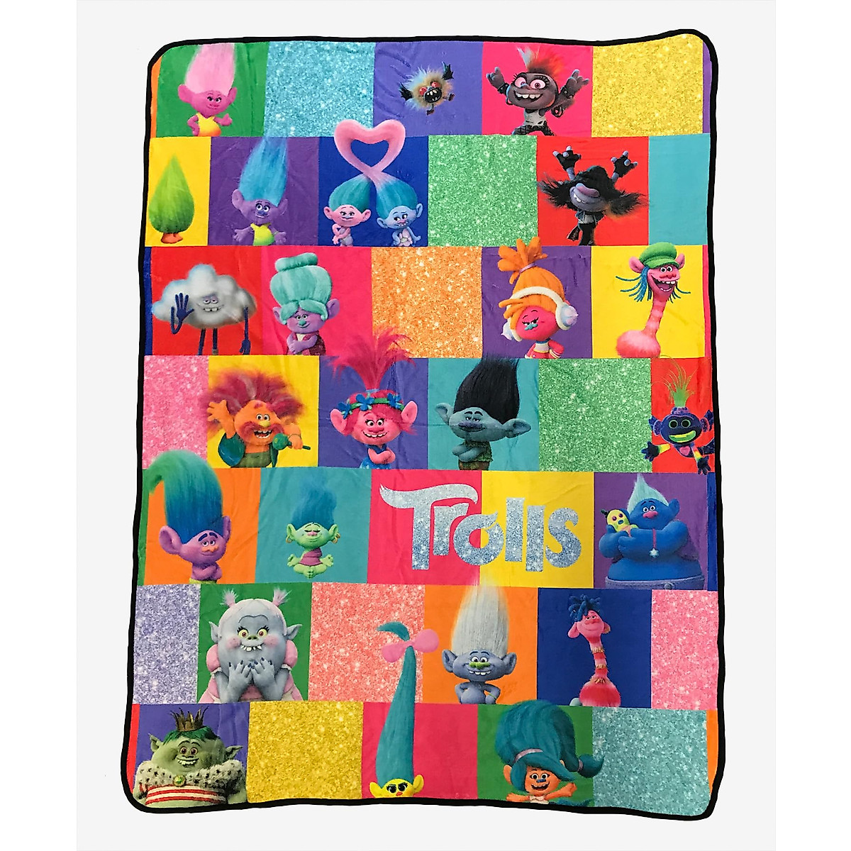 Trolls Blanket | Trolls Band Together Fleece Blanket | Trolls Throw Blanket | Soft Fleece Blanket | 45 x 60 Inches | Includes 2 Collectible Buttons | Officially Licensed