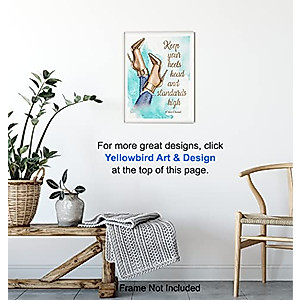 Motivational Quote Wall Art - Glam Wall Decor - Inspirational Gift for Women, Designer Shoes Fan, Couture Fashionista - Luxury Home decoration for Bathroom, Living room, Girl Teens Bedroom