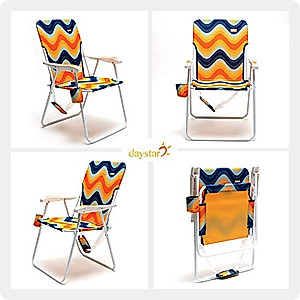 SUNNYFEEL Tall Folding Lawn Beach Chair Lightweight, Portable Sand Chair for Adults Heavy Duty 300 LBS with Cup Holders, Foldable Camping Lawn Chairs for Camp/Outdoor/Travel/Picnic/Concert/Sports